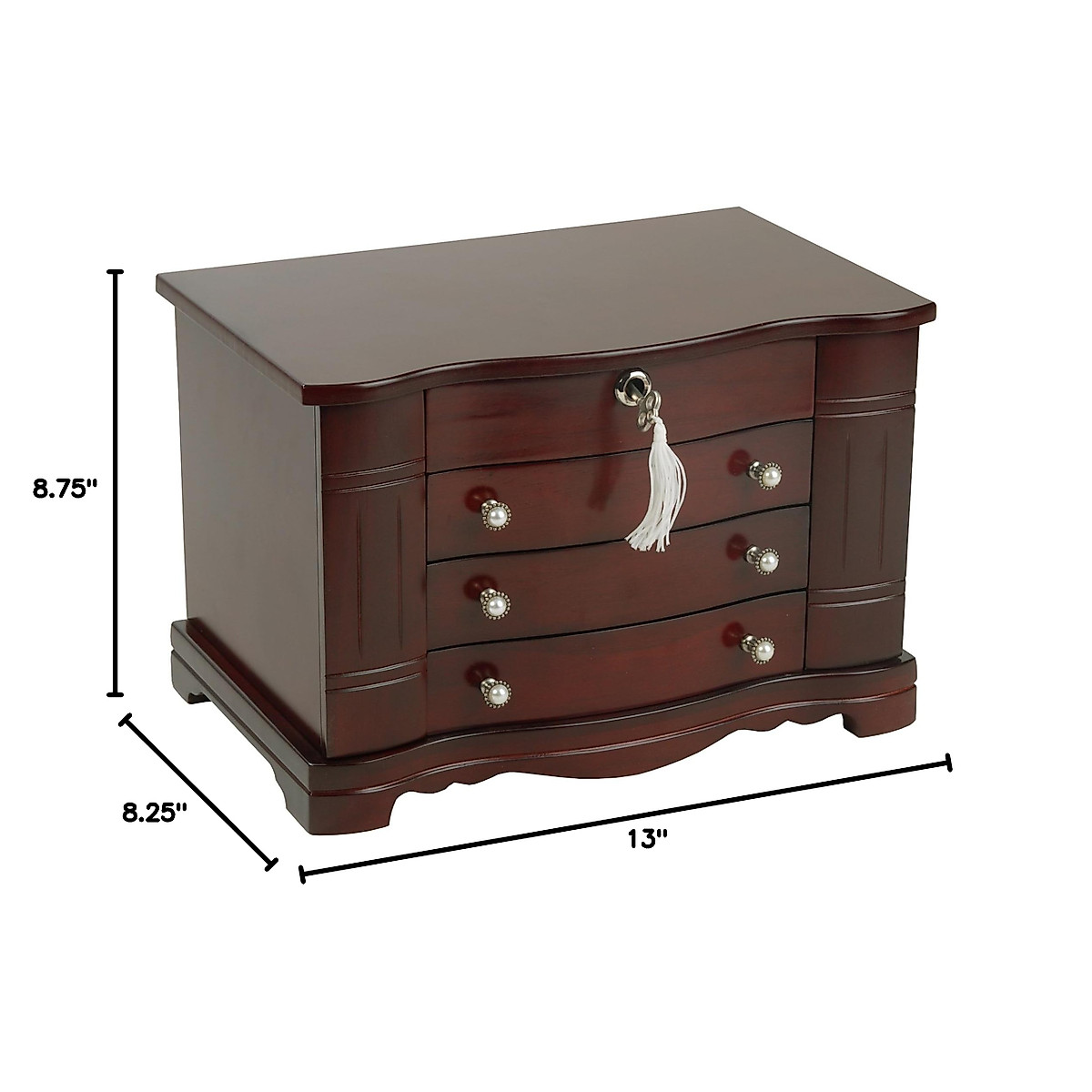 Mele Women's Rita Cherry Finish Jewelry Box Mahogany One Size