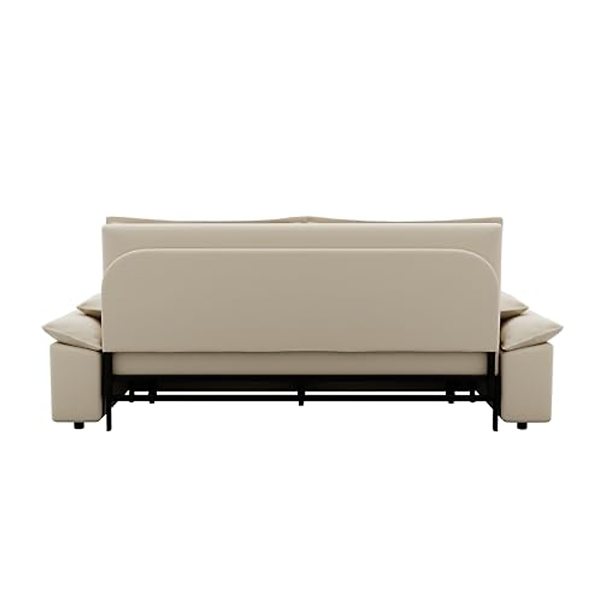 3-in-1 Convertible Queen Size Pull Out Sleeper Sofa Bed, Velvet Fabric Multi-Functional Futon Loveseat Couch Bed Lounge Chaise with 2 Soft Pillows and Detachable Cushions for Living Room