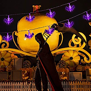Kandice Halloween Light String, Eight Modes&Remote Control Function Outdoor Halloween bat Lights, Battery-Powered IP65 Waterproof Bat String Lights, Perfect for Decorating Indoors or Outdoors