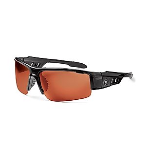 Ergodyne Skullerz Dagr Polarized Safety Sunglasses- Black Frame, Copper Lens