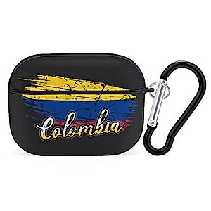 Colombian Flag Vintage Airpods Case Cover for Apple AirPods Pro Cute Airpod Case for Boys Girls Silicone Protective Skin Airpods Accessories with Keychain