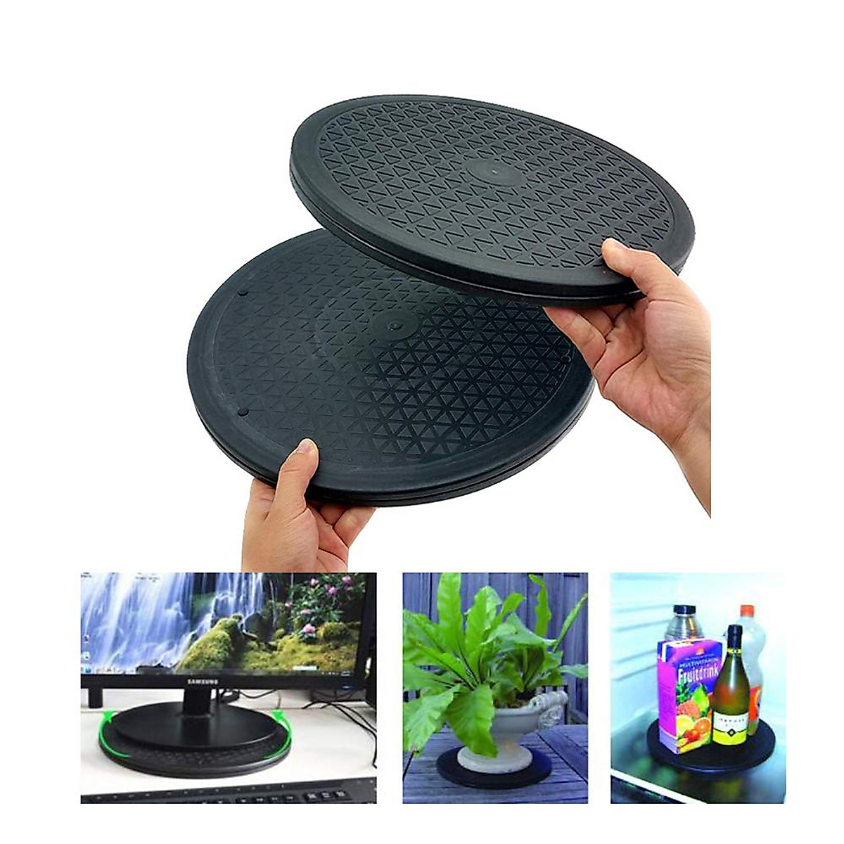 360° Rotating Swivel Stand Turntable, Heavy Duty Universal Rotary Plate with Steel Ball Bearings for TV, Computer, Monitor, Art Craft, Airbrushing, Potted Plants (12 Inch)