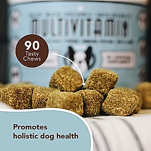 Natural Dog Company Multivitamin Chews (90 Pieces), Dog Vitamins and Supplements, Peanut Butter & Bacon Flavor, for Dogs of All Ages, Sizes, & Breeds, Supports Immune System