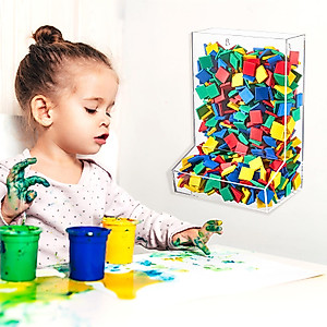 Barydat 2 Pcs Acrylic Wall Organizer Hanging Acrylic Wall Dispenser Clear Storage Bins for Organizer for Playroom Trains Darts Snacks Indoor Outdoor