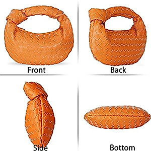 HDHTB Woven Handbag for Women Soft PU Leather Knoted Woven Shoulder Bag Fashion Designer Ladies Hobo Bag (green)