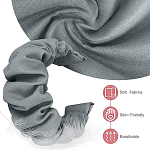 20mm 22mm Scrunchies Watch Bands, Elastic Replacement Bands for Samsung Galaxy Watch 4 5 Pro 6 Classic Galaxy Active 1 2 40mm 44mm for Women Grey-M