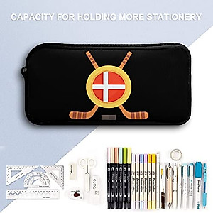 Hockey in Denmark Pencil Case Makeup Bag Big Capacity Pouch Organizer for Office College