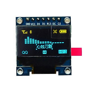 Hailege 0.96" SSD1306 SPI OLED LCD Display 128X64 OLED for 51 STM34 Arduino Raspberry Pi Yellow Blue Font