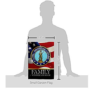 Breeze Decor Army National Guard Family Garden Flag Armed Forces ANG United State American Military Veteran Retire Official House Banner Small Yard Gift Double-Sided, Made in USA
