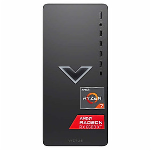 HP 2022 Newest Victus Gaming Desktop, AMD Ryzen 7 5700G Processor(8-core), 32GB DDR4 RAM, 1TB SSD, 2TB HDD, AMD Radeon RX 6600XT Graphics, 500W Power Supply, Windows 11 Home, Bundle with JAWFOAL