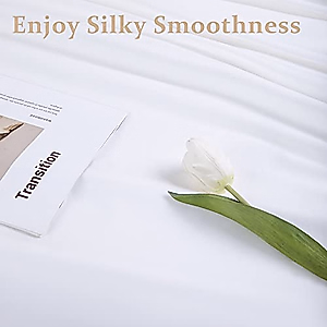 SONORO KATE Cotton Queen Size Sheets - 1000 Thread Count, Luxury 100% Egyptian Cotton Sheets Set, Cooling Bed Sheets, Deep Pocket up to 16" - 4 Piece (White, Queen)