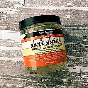 Aunt Jackie's Flaxseed Recipes Don't Shrink Elongating Hair Curling Gel for Natural Curls, Coils and Waves, Helps Prevent Dryness and Flaking, 18 oz