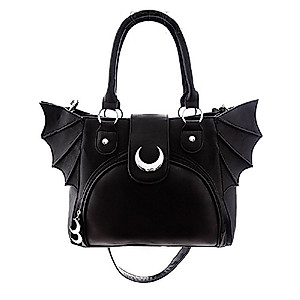 Restyle Gothic Bat Wing Crescent Moon Purse Handbag Witchcraft Wicca Punk Bag One-Size