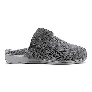Vionic Adjustable Slipper with Orthotic Arch Support - Ind Charcoal - 7 Medium