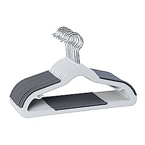 Finnhomy Extra Strong 30 Pack Plastic Hangers for Baby and Kids, Durable Children Clothes Hangers with Non-Slip Pads, Great for Any Baby Clothes, Gray