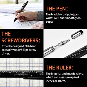 Gifts for Dad Men Him, Gadgets for Men, 2PCS 9 in 1 Multi-tool Pen Set Birthday Fathers Day Thanksgiving Valentines Day Gifts Christmas Stocking Stuffers for Boyfriend Grandpa from Daughter Wife