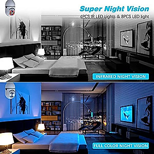 TOGUARDGO 【10x Zoom Light Bulb Security Camera Outdoor Wireless WiFi, 360° Pan/tilt Light Socket Security Cameras for Home with Spotlight,1080P FHD Color Night Vision, Auto Tracking, Alerts