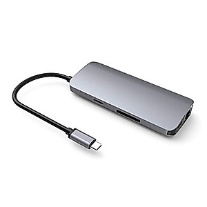 XUNMAIFHB Portable Docking Station,Type-C HUB ExpansionDock HD HDMI VGA with Display Dock Gigabit Ethernet Card USB-C PD, USB 3.0, TF/SD, RJ45, VGA, HDMI Fast Transmission