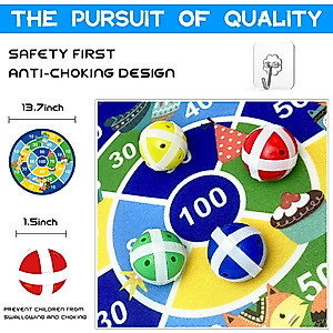 Dart Board for Kids –Sports Game and Gifts for Boys and Girls Toys -Double Sided with 12 Sticky Balls and Hook, Indoor/Outdoor Party Games and Gifts for 3 4 5 6 7 8 9 10 11 12 Old Boy Kids