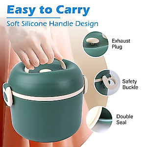 GMAEURL Microwave Ramen Cooker Soup Bowl Containers with Compartment & Lid for Soup Ramen Noodle Rice BPA Free Dishwasher Safe