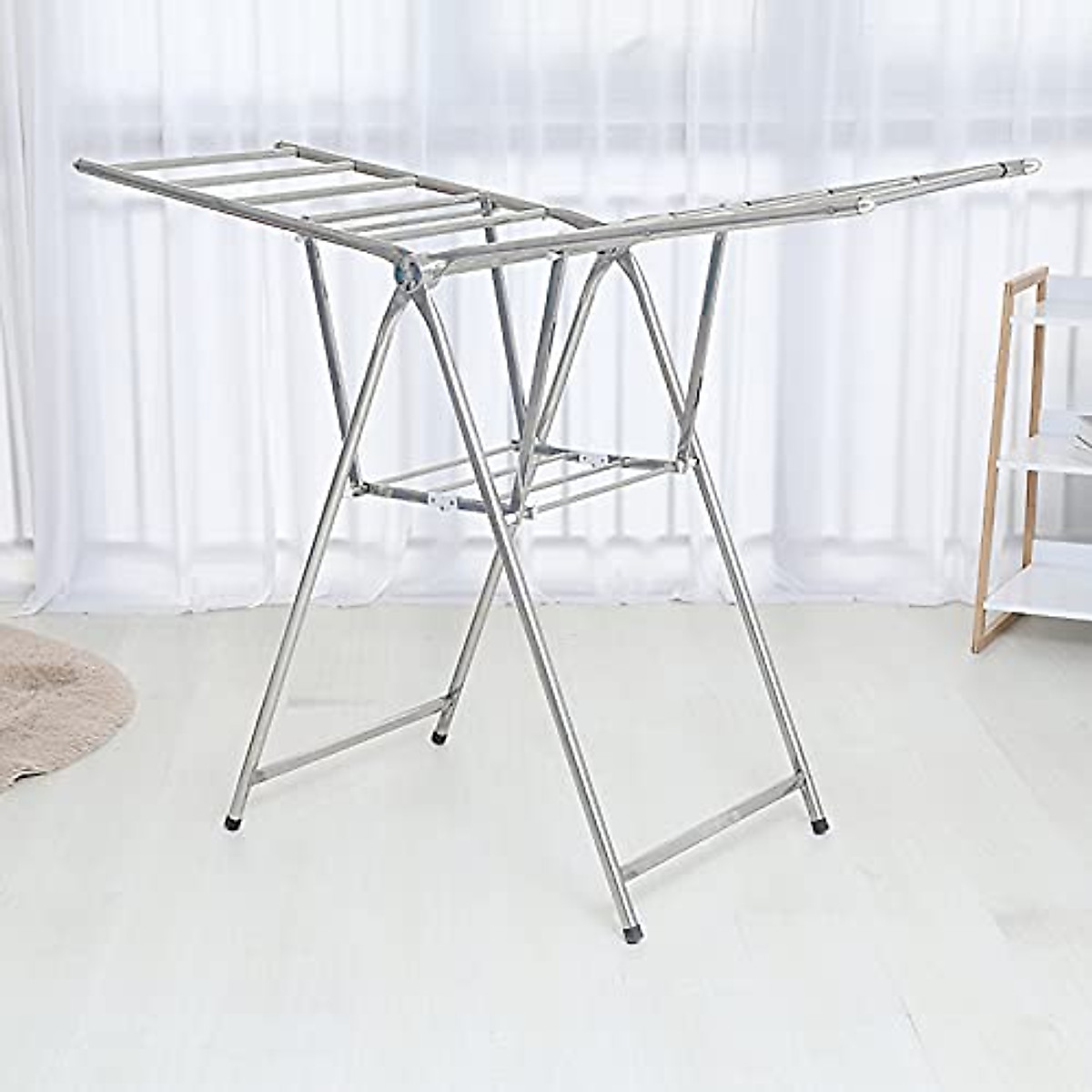 LTLGHY Rack Clothes Foldable, Laundry Drying Rack for Indoor Outdoor,Easy Storage Clothes Drying Rack, Free of Installation Garment Rack