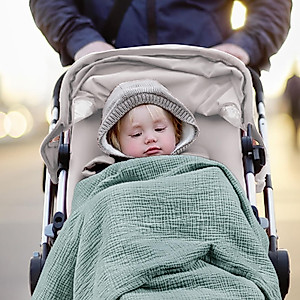 Lulu moon Muslin Baby Blanket Quilt - Crib Blanket for Toddlers 47"× 47" Sage