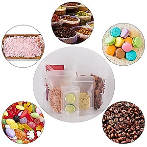 100Pcs Stand Up Pouches, Matte Resealable Bags, Heavy Plastic Ziplock Coffee Bag, Food Snacks Treats Bag, 3.5 x 5.5 inch
