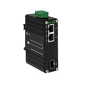 Mini Industrial 2 Ports Gigabit PoE Media Converter 12~48V DC Input Hardened 10/100/1000M 48V 30W PoE Ethernet to Fiber Optic Converter 802.3af/at Support 100/1000M SFP Module Auto Sensing
