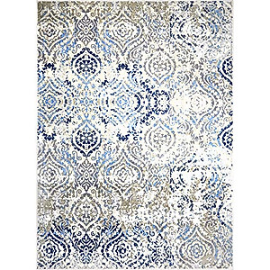 Home Dynamix Melrose Audrey Area Rug, 4x5, Ivory/Blue