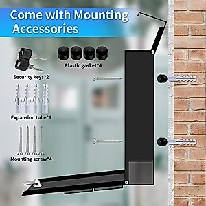 xhlokk Wall Mount Mailboxes, Modern Locking Wall Mailbox for Outside, Galvanized Steel and Aluminum Metal Mail Boxes for House with Key Lock Large Capacity, Matte Black
