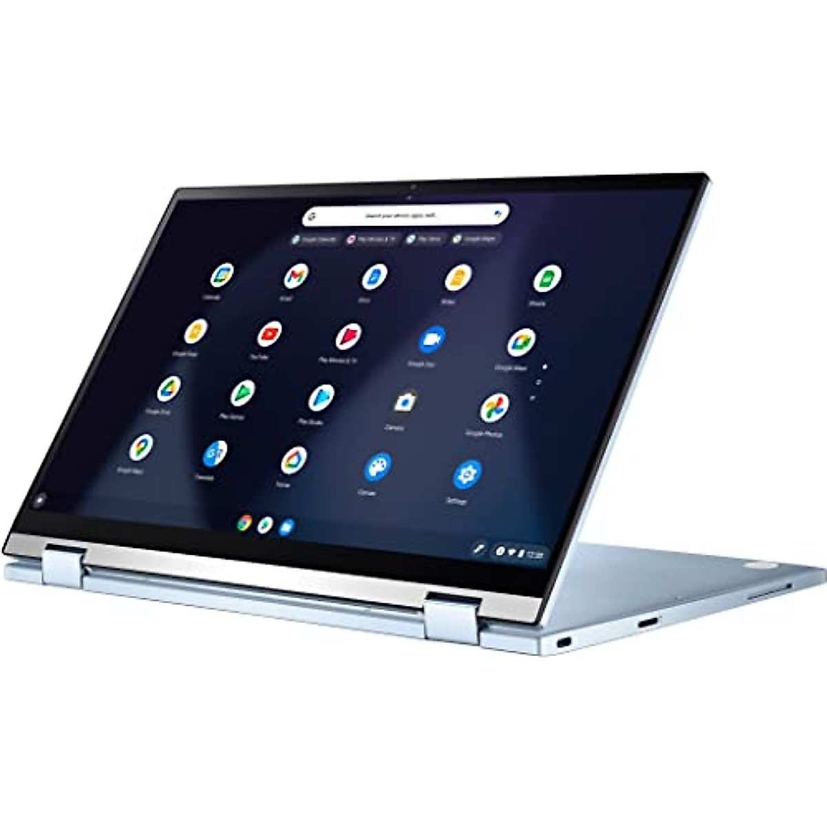 ASUS 2022 2-in-1 14" FHD Touchscreen Chromebook Laptop, Intel Core M3-8100Y Processor, 8GB RAM, 64GB eMMC Hard Drive, Backlit Keyboard, HD Webcam, Speakers, Chrome OS, Silver, 128GB Snowbell USB Card