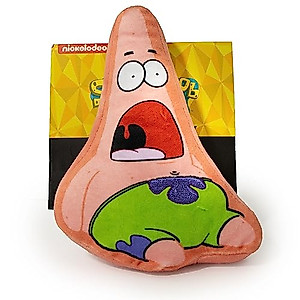 Buckle-Down Dog Toy, Nickelodeon, Plush Squeaker Spongebob Squarepants Surprised Patrick Starfish, 8" x 6" (DTPT-SQBL)