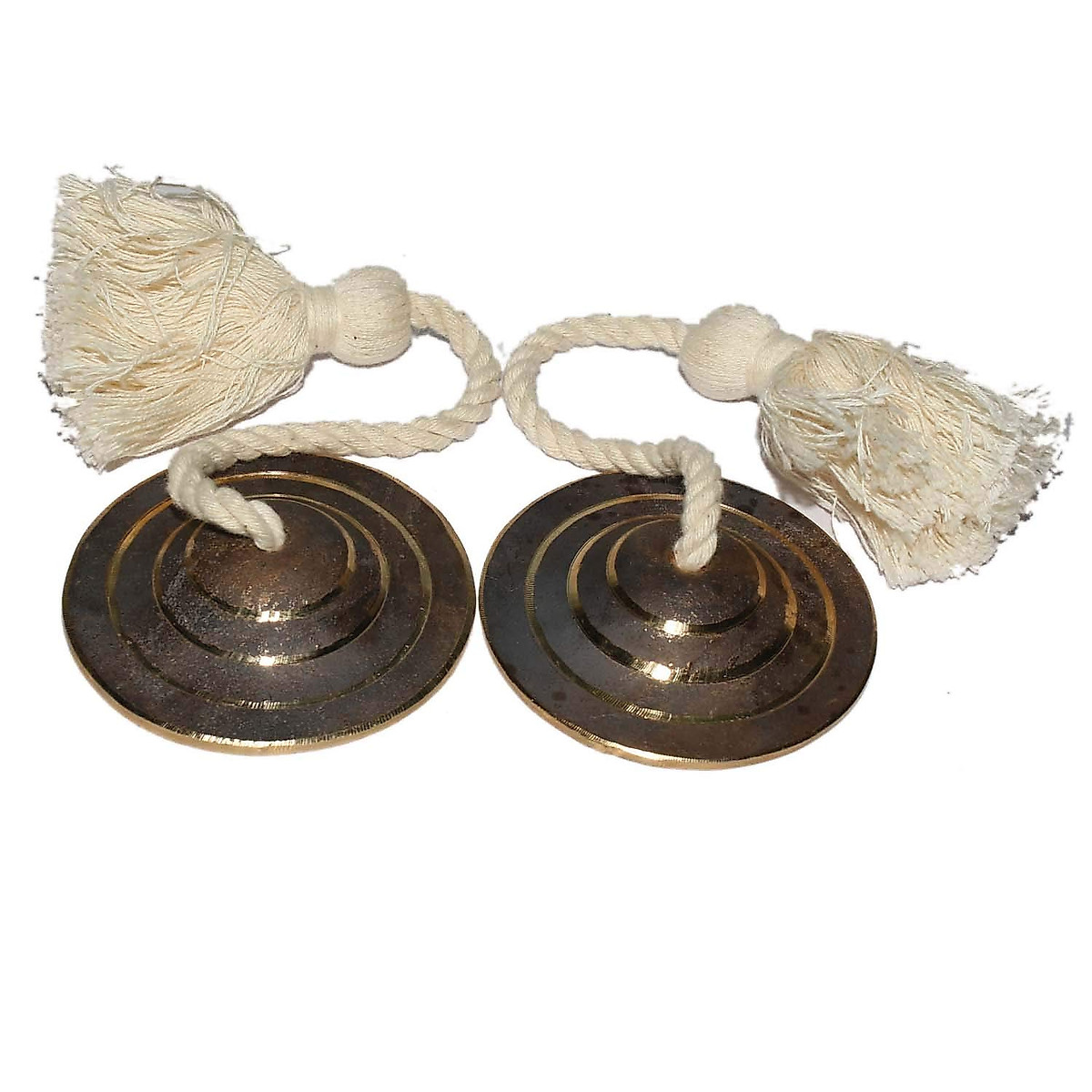 Handmade Pure Bronze (Kansa) Manjeera Cymbal Hand Percussion Indian Musical Instrument 1 Pair (3 INCH)