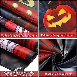 Halloween Evil Circus Door Cover Circus Theme Bloody Scary Backdrop Banner Party Decoration, Carnival Photo Door Banner Ticket Booth Backdrop Props, Large Door Banner Hanging Background 71 x 35 Inch