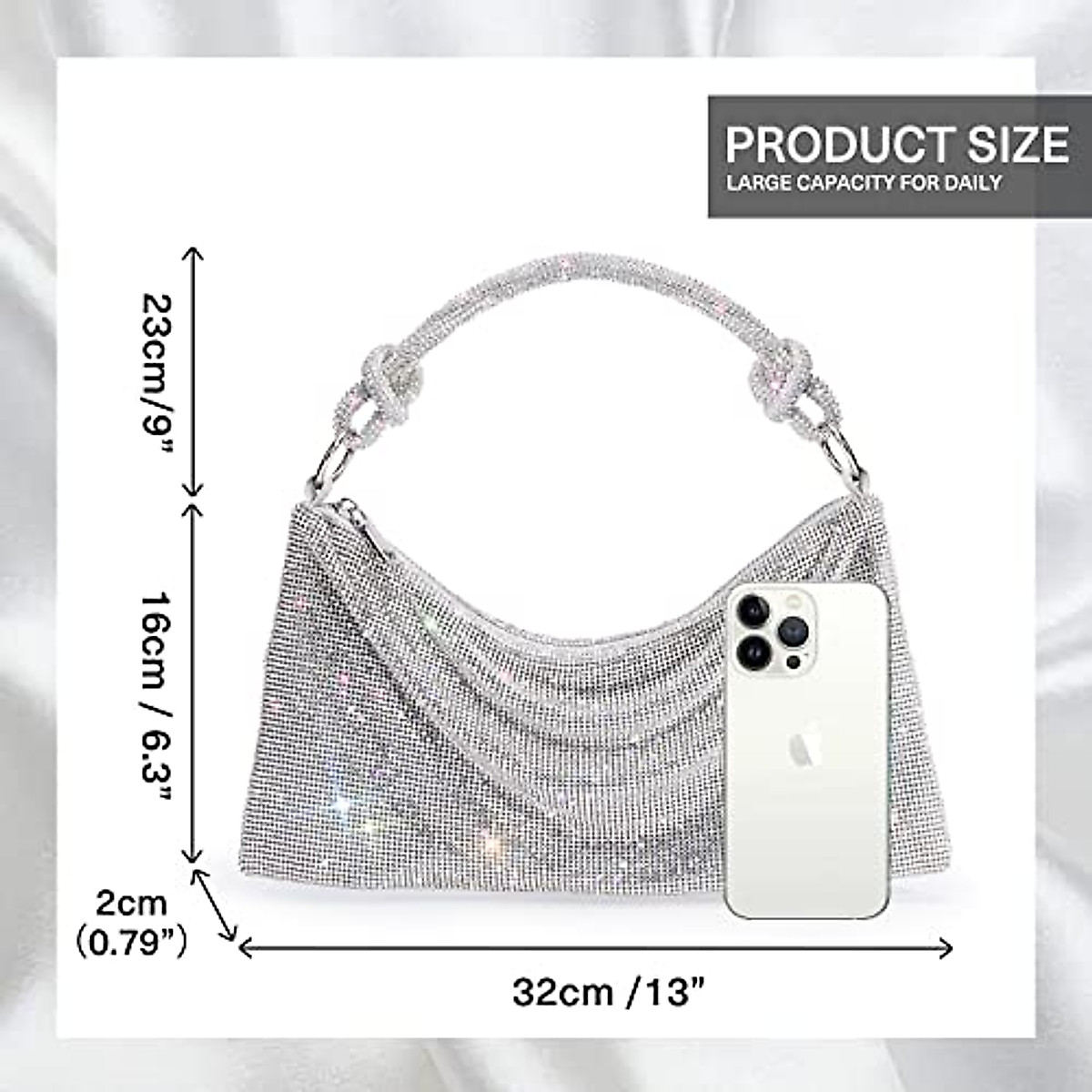 WLLWOO WLLWOO Rhinestone Purses Clutch For Women-Chic Evening Bags,Shiny Crossbody Handbags For Party Club Wedding