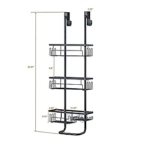 SunnyPoint Classic Metal Bathroom Shower Caddy, Over Door Hanging Storage Organizer Basket