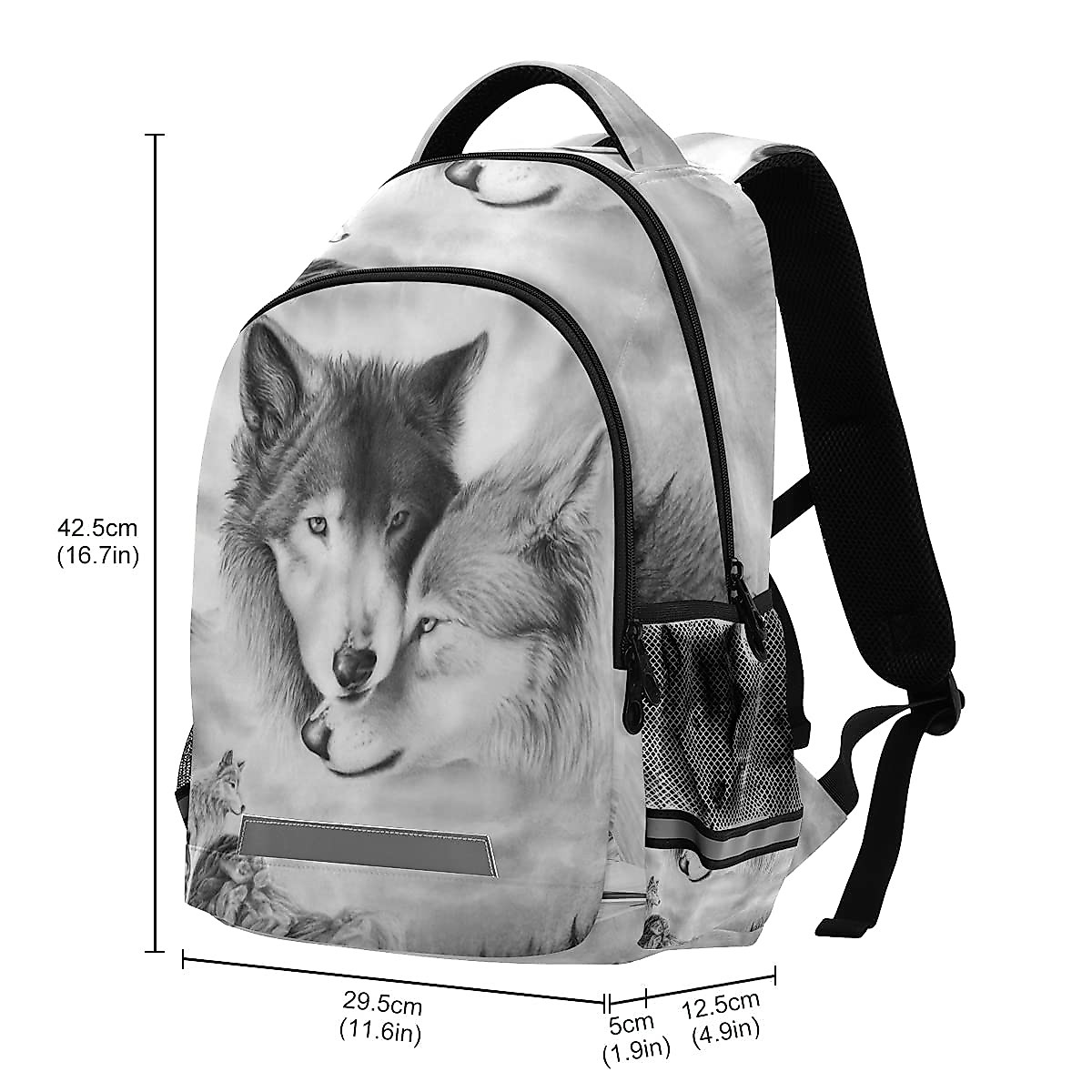 Wolf Animal Backpack for Students Boys Girls School Bag Travel Daypack