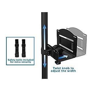 Mount-It! Rolling Computer Cart, Mobile Workstation with Tray Monitor Mount and CPU Holder, Height Adjustable and Mobile Stand for Office and Industrial Use