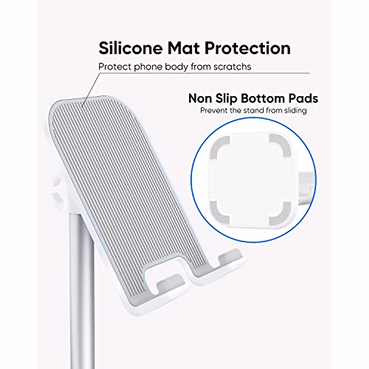 narmle Cell Phone Stand, Adjustable Phone Stand for Desk, Desktop Phone Holder Stand, Tall Phone Stand Cradle Compatible with iPhone, Galaxy and All Smart Phones