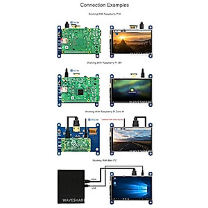 Coolwell Waveshare 4 Inch for Raspberry Pi Screen Touchscreen 480x800 IPS LCD Display Small HDMI Monitor for Raspberry Pi 4B+ 4B 3B+ 3B 2B+ Zero Windows 11 10 8.1 8 7