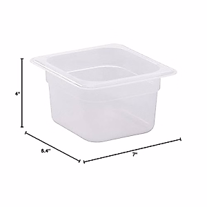 Cambro 64PP190 1/6 Size Food Pan, 4" Deep, Translucent (6/Case)