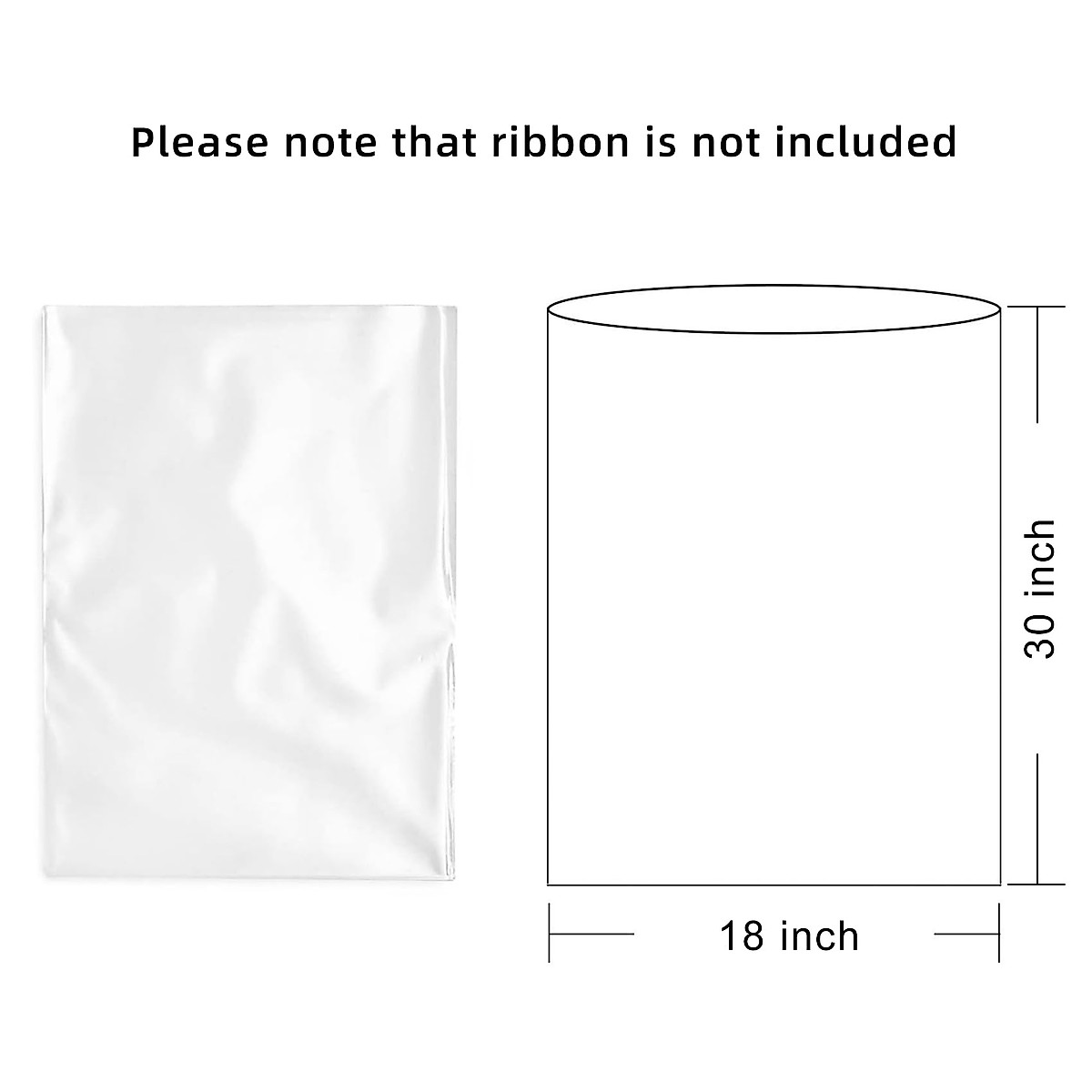 Morepack Cellophane Bags,18x30 Inch 20PCS Cellophane/Cello Wrap for Gift Baskets, Clear Basket Bags