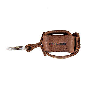 Hide & Drink, Leather Measuring Tape Holder Keychain, Key Ring Organizer, Tailor Accessories, Handmade Includes 101 Year Warranty :: Bourbon Brown
