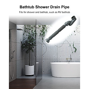 Nahntaipy Low Profile 1 1/2 P Trap Bathtub Shower Drain Pipe, Flat P Trap Freestanding Tub Drain for Bath