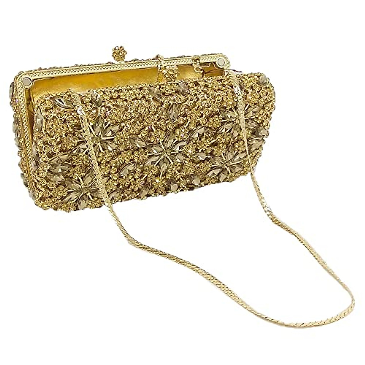 Luxury Women's Rhinestone Clutch Wedding Party Bag Hollow Out Evening Bags Dinner Diamond Purse Bridal Handbags silver M