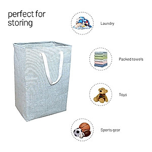 Clever Hut Collapsible Large Laundry Hamper with Easy Carry Handles - 2 Pack 72L Hampers For Laundry Freestanding Waterproof Extra Large Basket For Clothes, Toys With Long Thick Handles, Grey