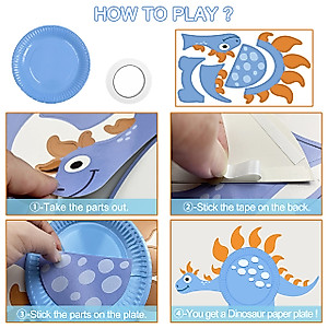 DISHIDIANZI Art Craft Gifts for Kids - 11 Paper Plate Art Kit Toys for Over 3 Years Old Boys Girls Toddlers, DIY Dinosaur Art Supplies for Kids Preschool/Party Gifts/Birthday/Christmas Game Crafts
