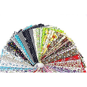 RayLineDo 60 Pcs Fabric Cotton 100% Printed Boundle Patchwork Squares of 2025cm