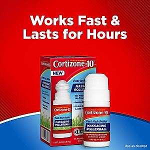 Cortizone 10 Maximum Strength Fast Itch Relief with Massaging Rollerball, 1% Hydrocortisone Anti-Itch Liquid, 1.5 oz.
