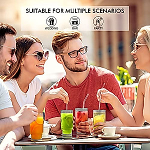 BOICHU Ribbed Glassware Set of 4, Ribbed Glass Cups with Lids and Straws - Vintage Ribbed Drinking Glasses with Bamboo Lids, 11 OZ Cute Fluted Glassware for Iced Coffee,Cocktail,Beer,Smoothie,etc